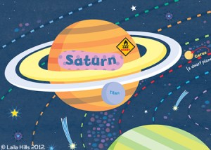 childrens Solar System map | Laila Hills Illustration and Design